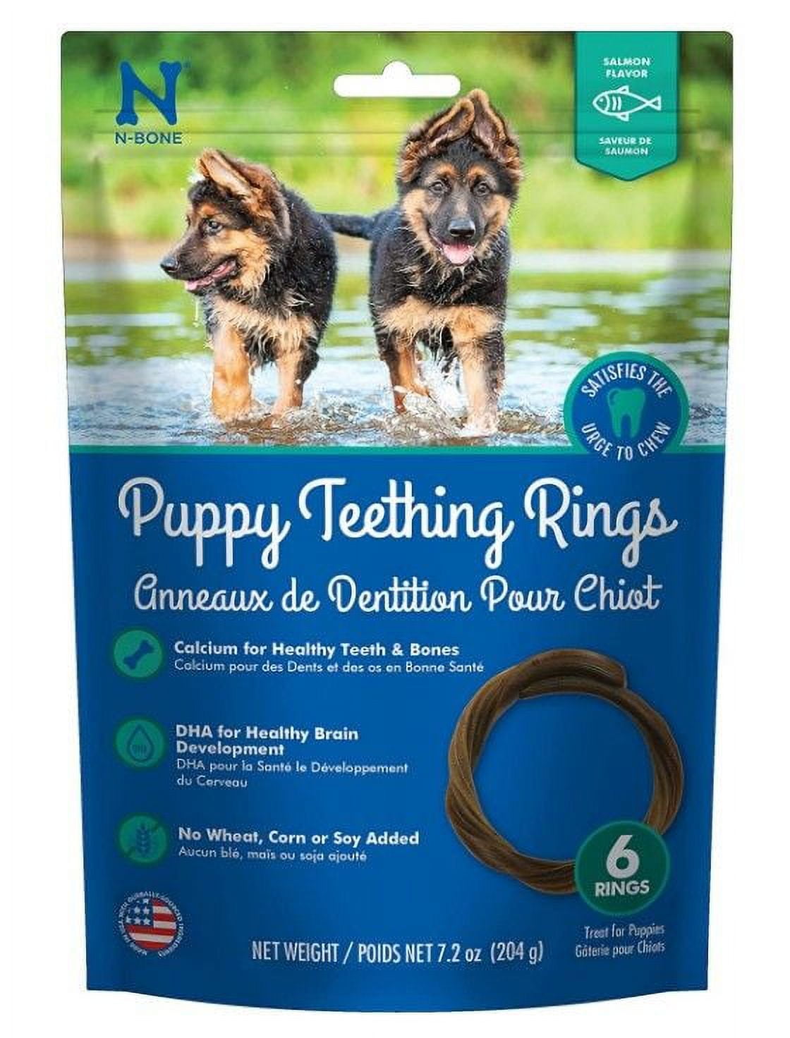 N-Bone Puppy Teething Rings Salmon Flavor [Dog, Treats Packaged] 6 ...