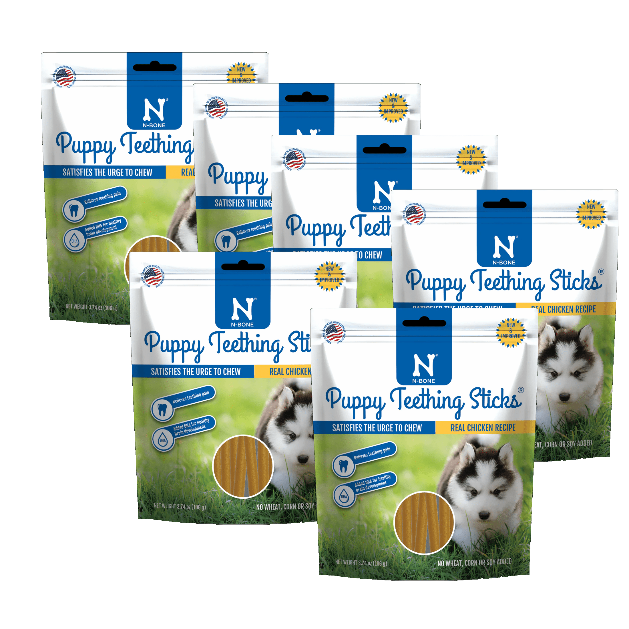 N-Bone Puppy Teething Stick Treat 3.74 oz Size:Pack of 6 - Walmart.com