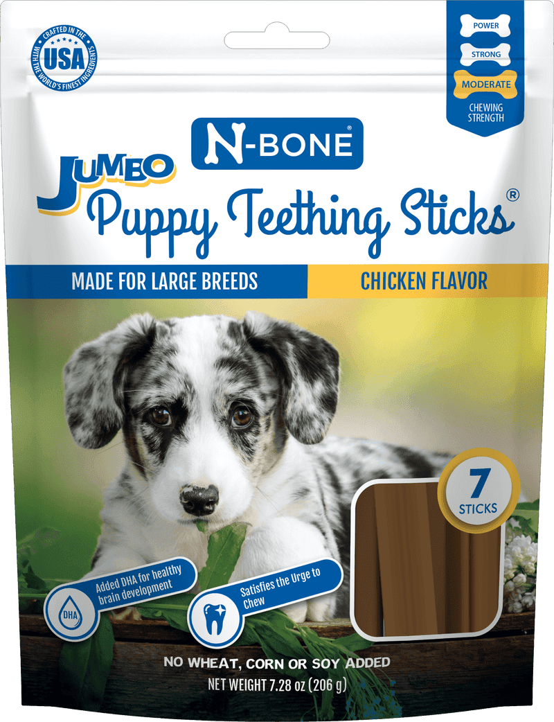 N-Bone® Puppy Teething Sticks JUMBO Chicken Flavor 7.28 oz - Walmart.com