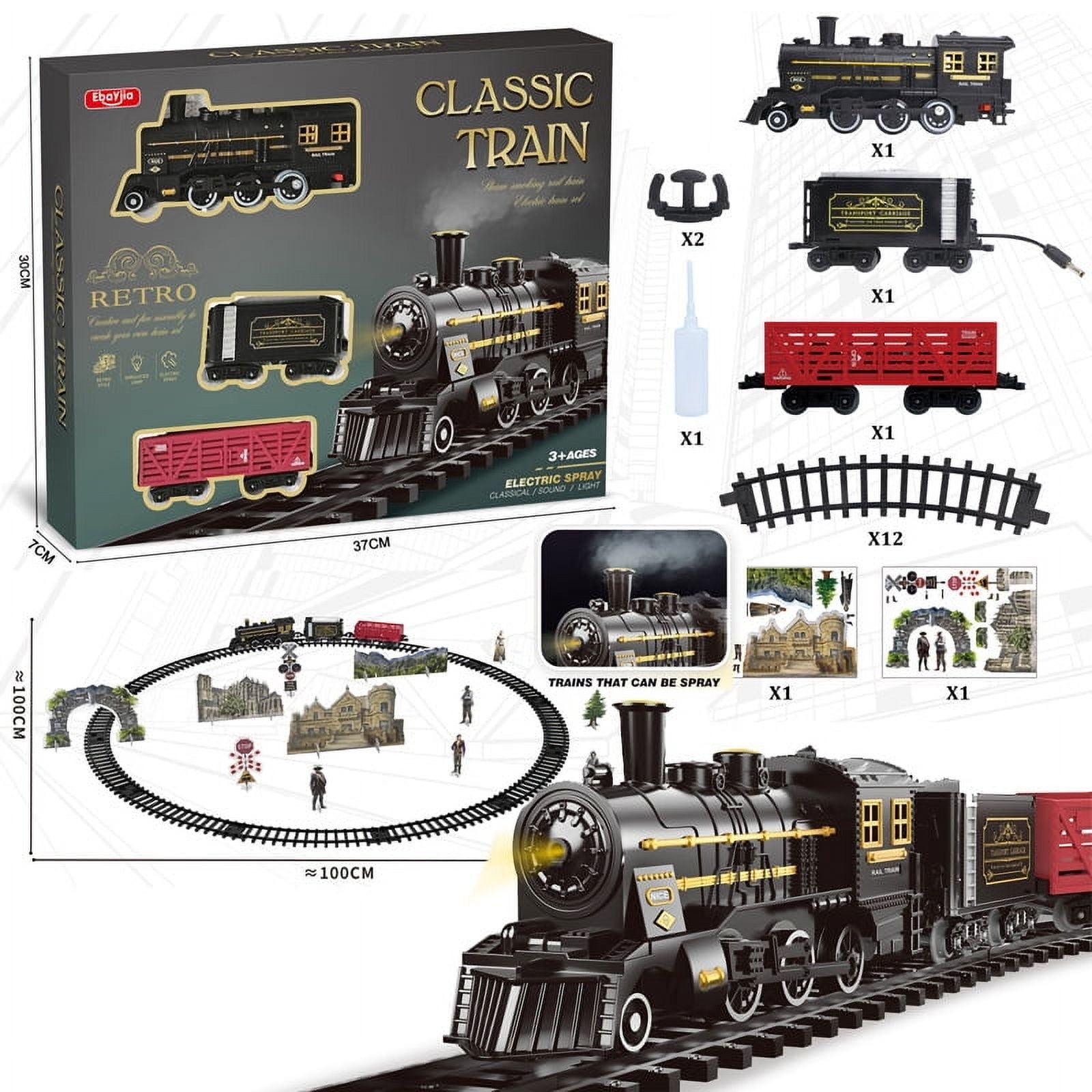 N / C Electric Model Train Kit for Kids, with Realistic Train Sounds ...