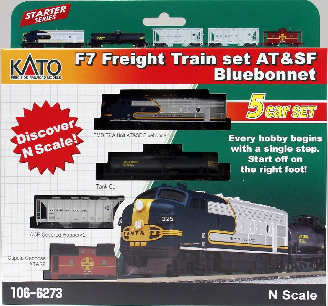 N F7 Freight Train Set Santa Fe Bluebonnet 5-Unit Set - Walmart.com