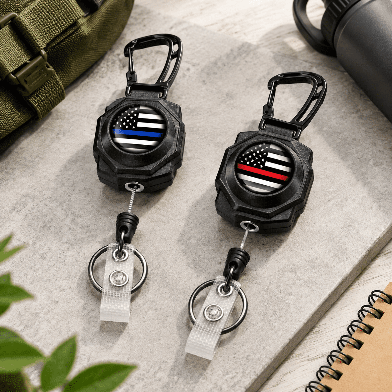 N Flag Retractable Keychain 2 Pack Heavy Duty Badge Reels Id Holder ...