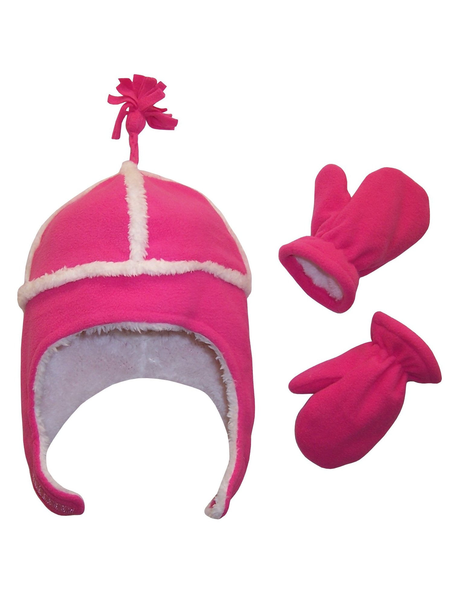 N'Ice Caps Baby Girls Sherpa Lined Fleece Hat Mitten Cold Winter Set ...