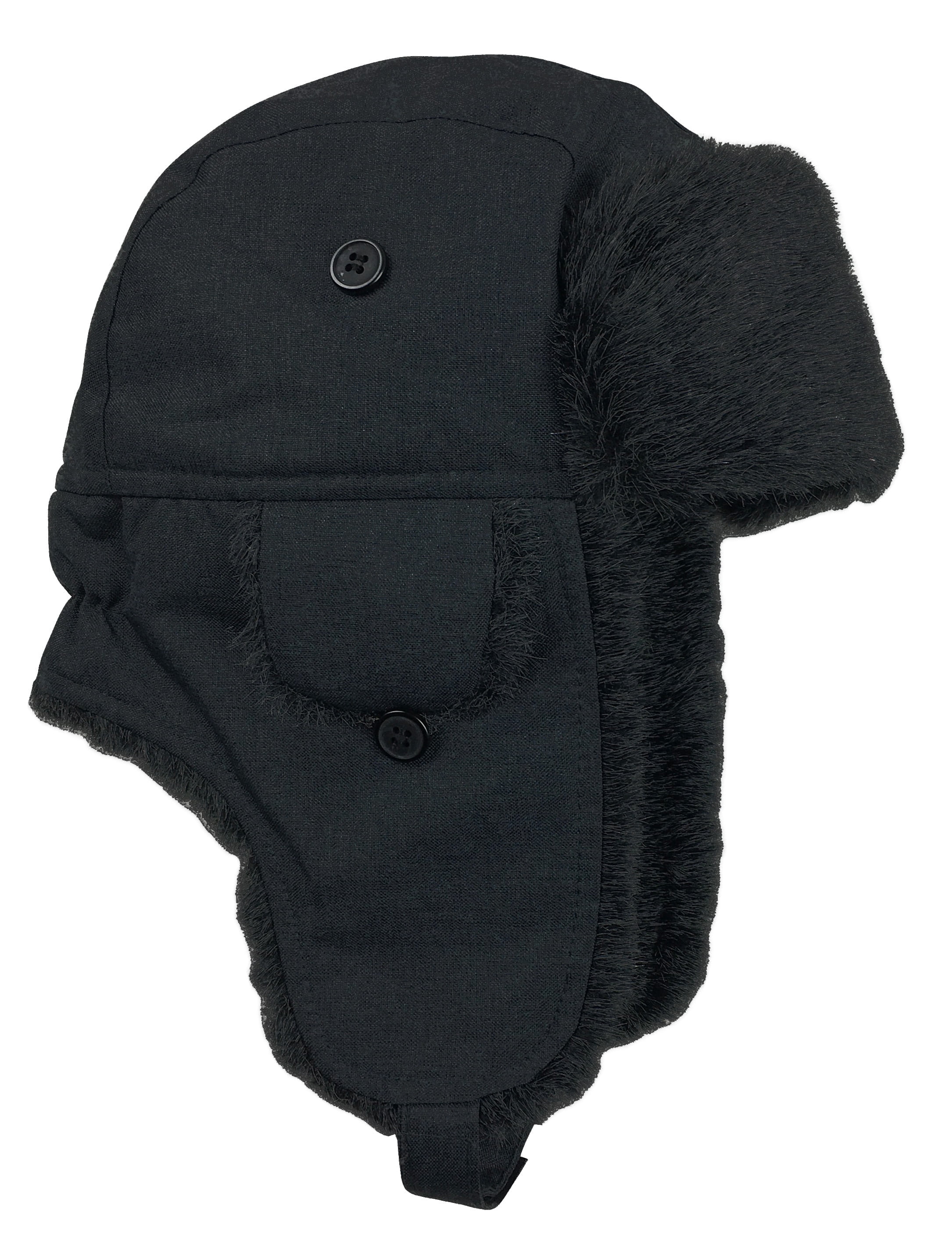 N'Ice Caps Boys Winter Black Trapper Youth Hat - Fleece Lined, Big Ear ...