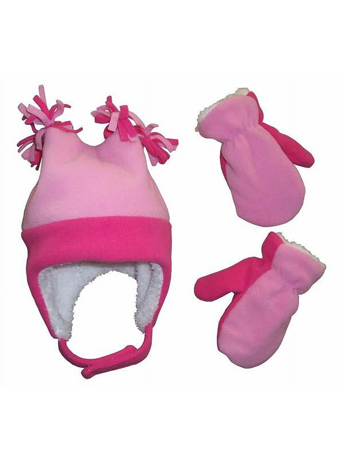 N'Ice Caps Girls Toddler Infants Warm Sherpa Lined Fleece Hat Mitten ...