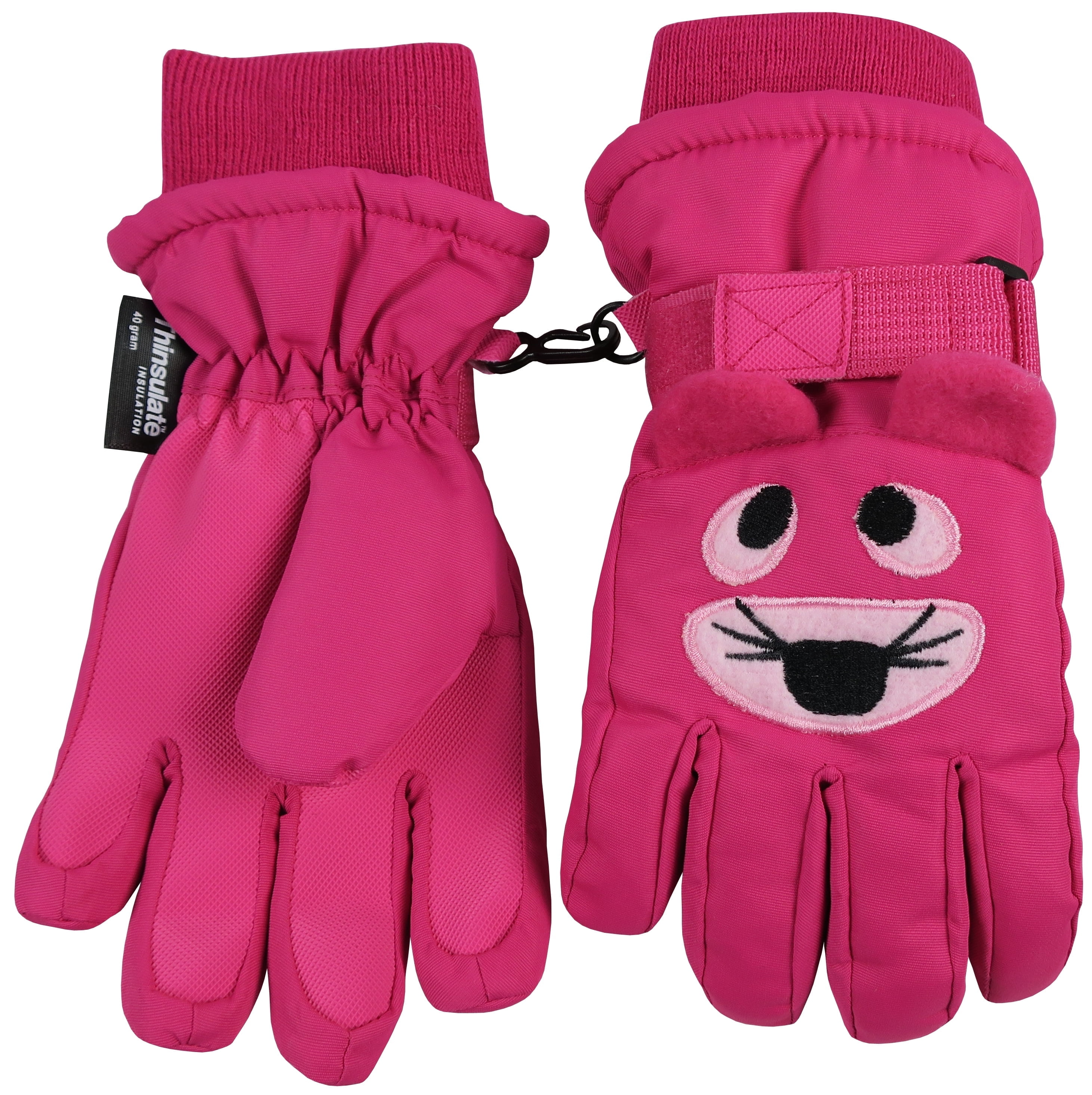 N'Ice Caps Girls Waterproof Thinsulate Insulated Cute Tiger Ski Snow Winter Gloves - Kids Pink ...