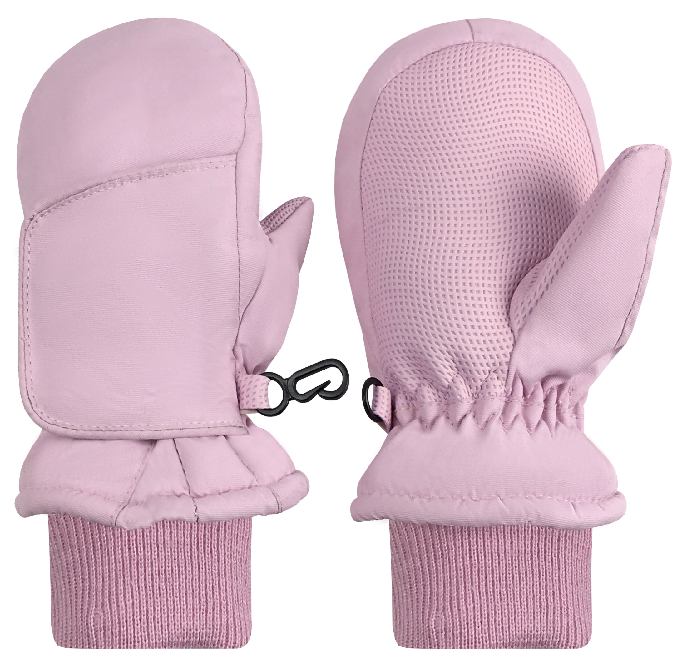 Hudson Baby Infant Girl Cotton Cap and Scratch Mitten Set, Blue Pink ...