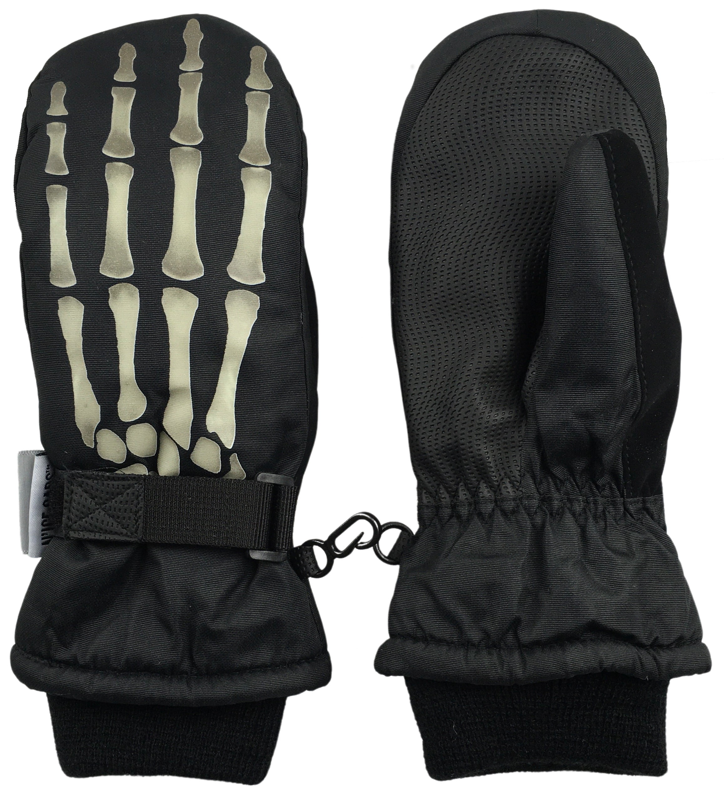 N'Ice Caps Kids Waterproof Thinsulate Mittens Skeleton Snow Winter Toddler Boys Children Black ...
