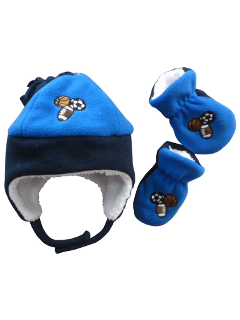 N'Ice Caps Little Boys Toddler Baby Sherpa Lined Fleece Hat Mittens ...