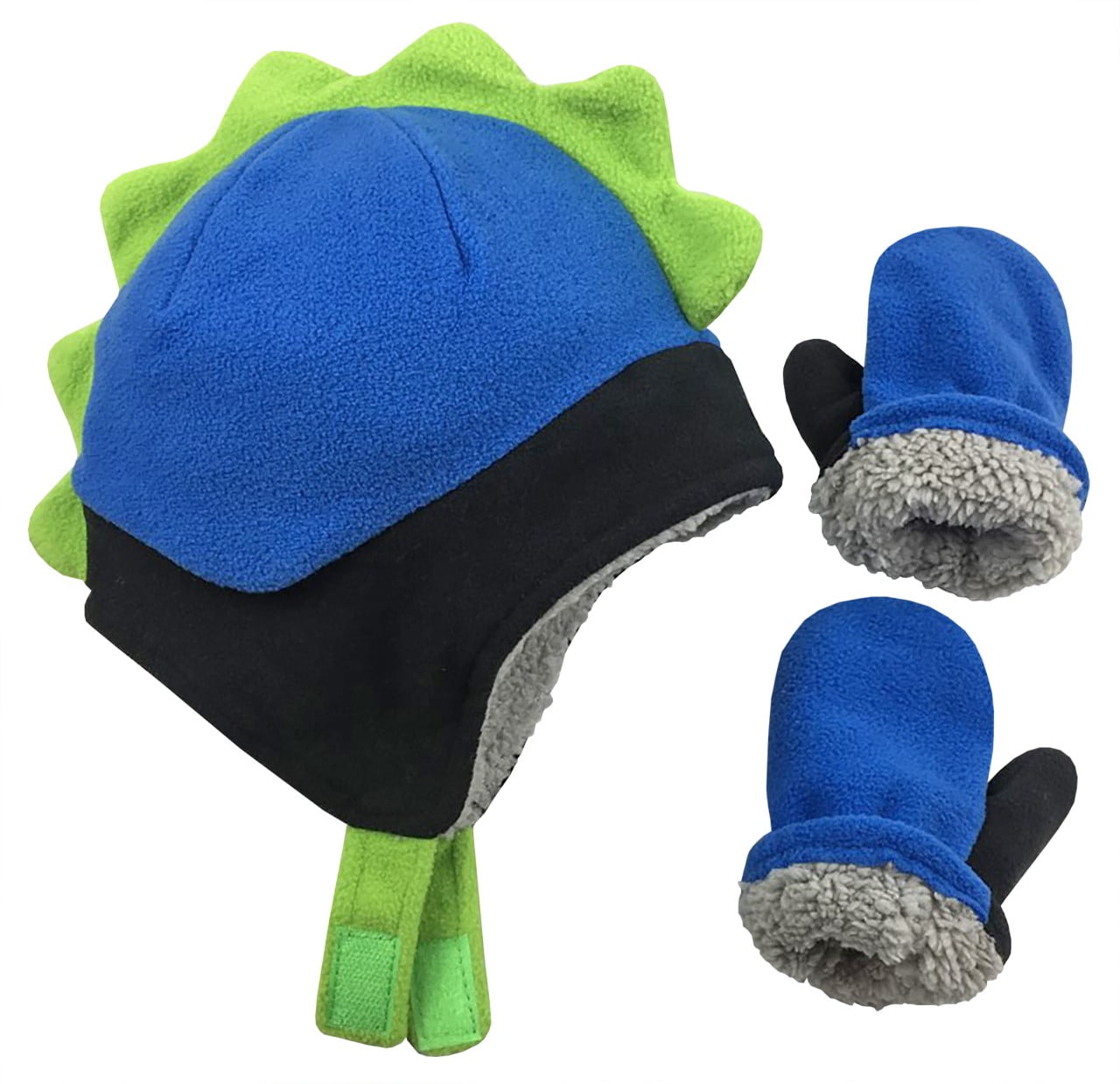 N'Ice Caps Toddler Boys Baby Dino Combo - Sherpa Lined Fleece Hat ...