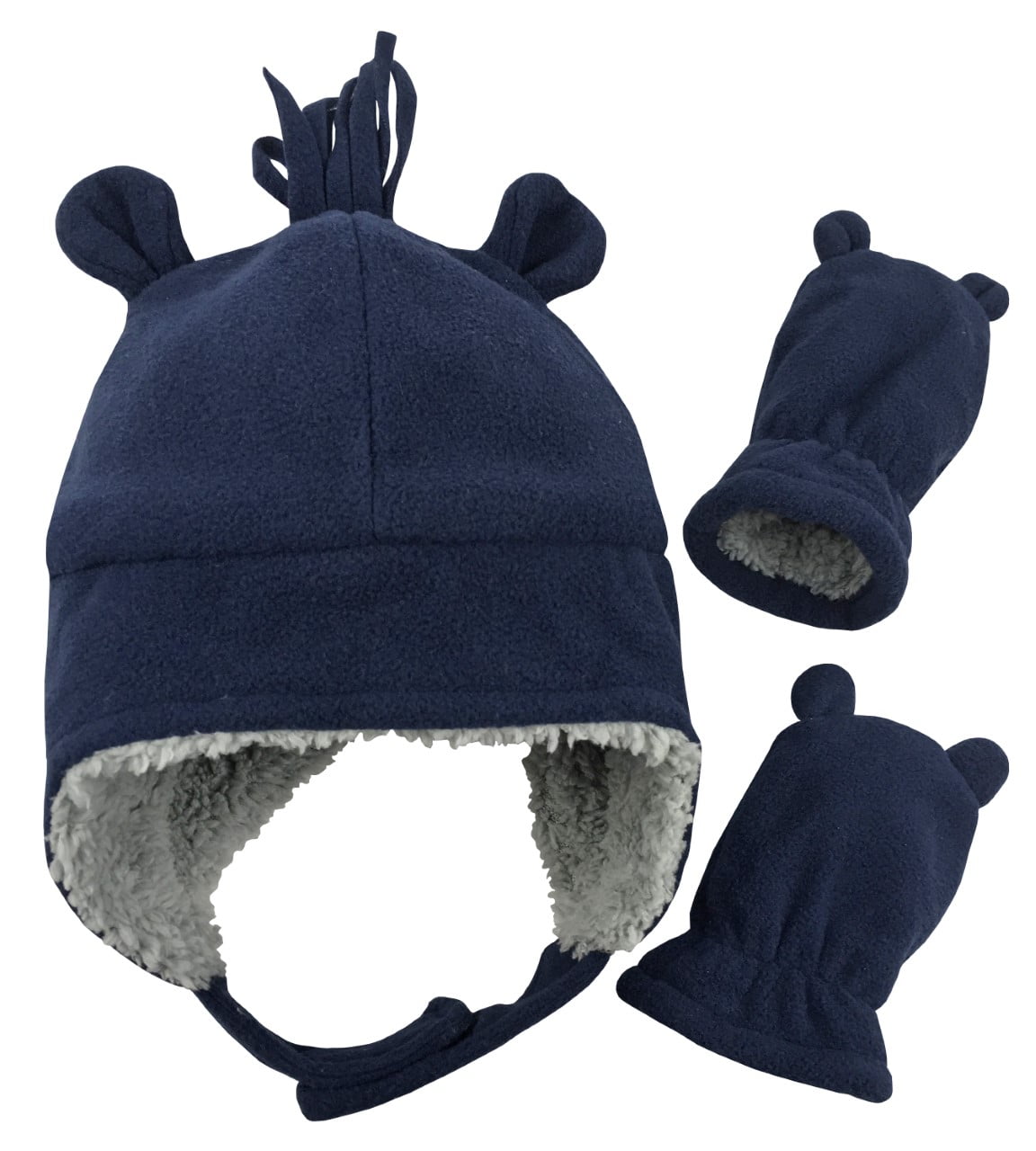 N'Ice Caps Toddler Boys Baby Fleece Hat Mitten Winter Set with Ears ...