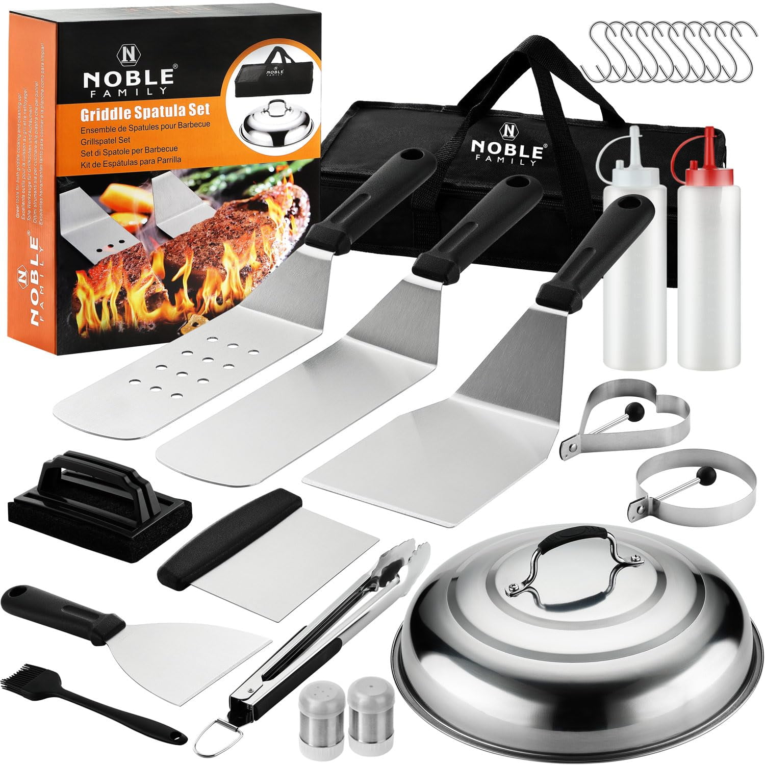 N NOBLE FAMILY 26 PCS BBQ Griddle Accessories Kit, Griddle Tools Set ...