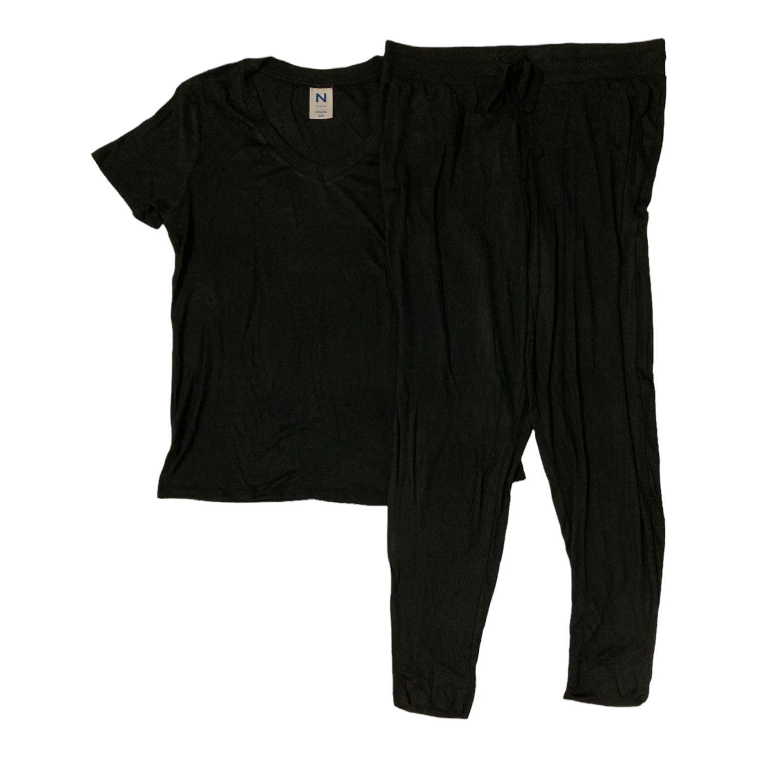 N Natori Women's Sweater Knit Short Sleeve Top & Jogger Lounge Set ...