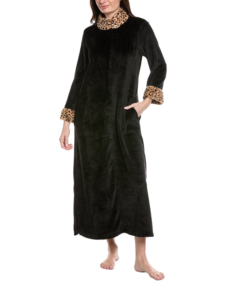 N Natori womens Plush Lynx Zip Lounger, s, Black - Walmart.com