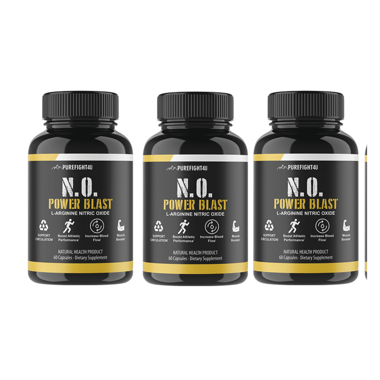 N.O. Power Blast L-Arginine Nitric Oxide - 12 Bottles 720 Capsules ...