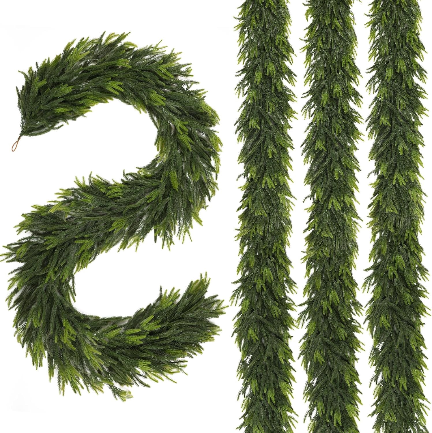 N&T NIETING 6FT Christmas Norfolk Pine Garland Real Touch Pine ...