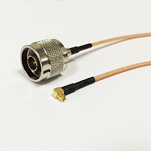 N Type Male Plug to MMCX Male Right Angle RF Jumper Cable 50cm 20" WiFi ...