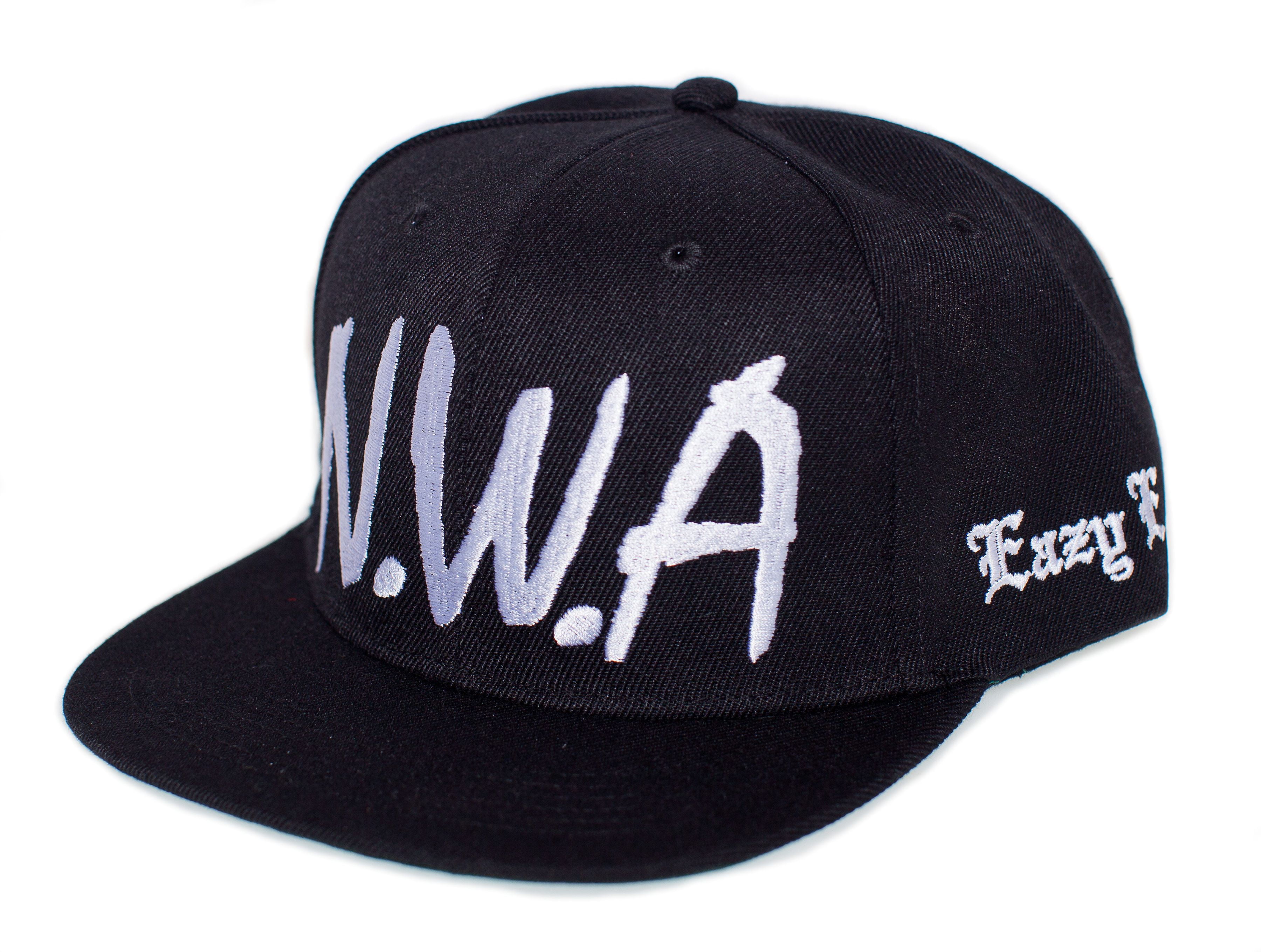 N.W.A Old School Flat Brim Embroidered Hat Unisex Adult Black NWA Cap ...