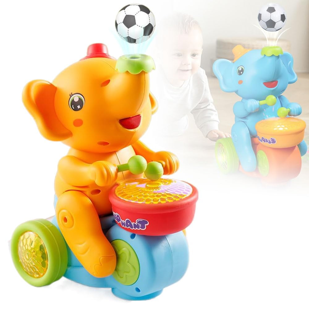 N XieJY Musical Walking Elephant Drummer Toy, 2025 Kids Elephant ...