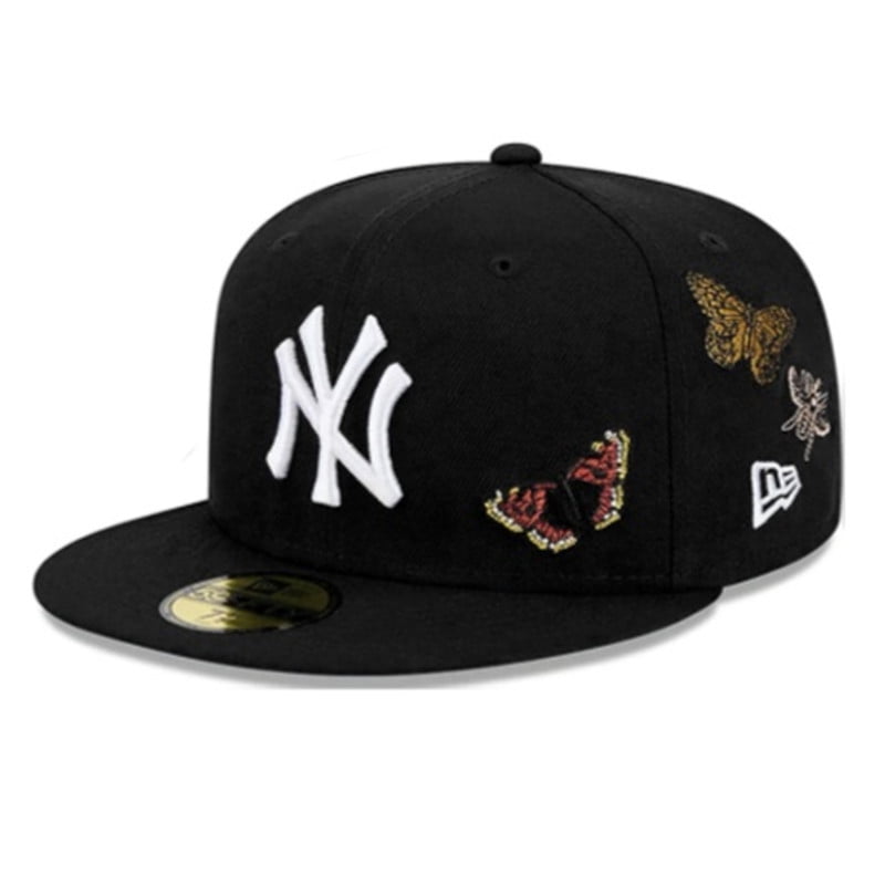 N Y - Yankees Black with Butterfly & Team Logo Patches 59FIFTY Fitted ...