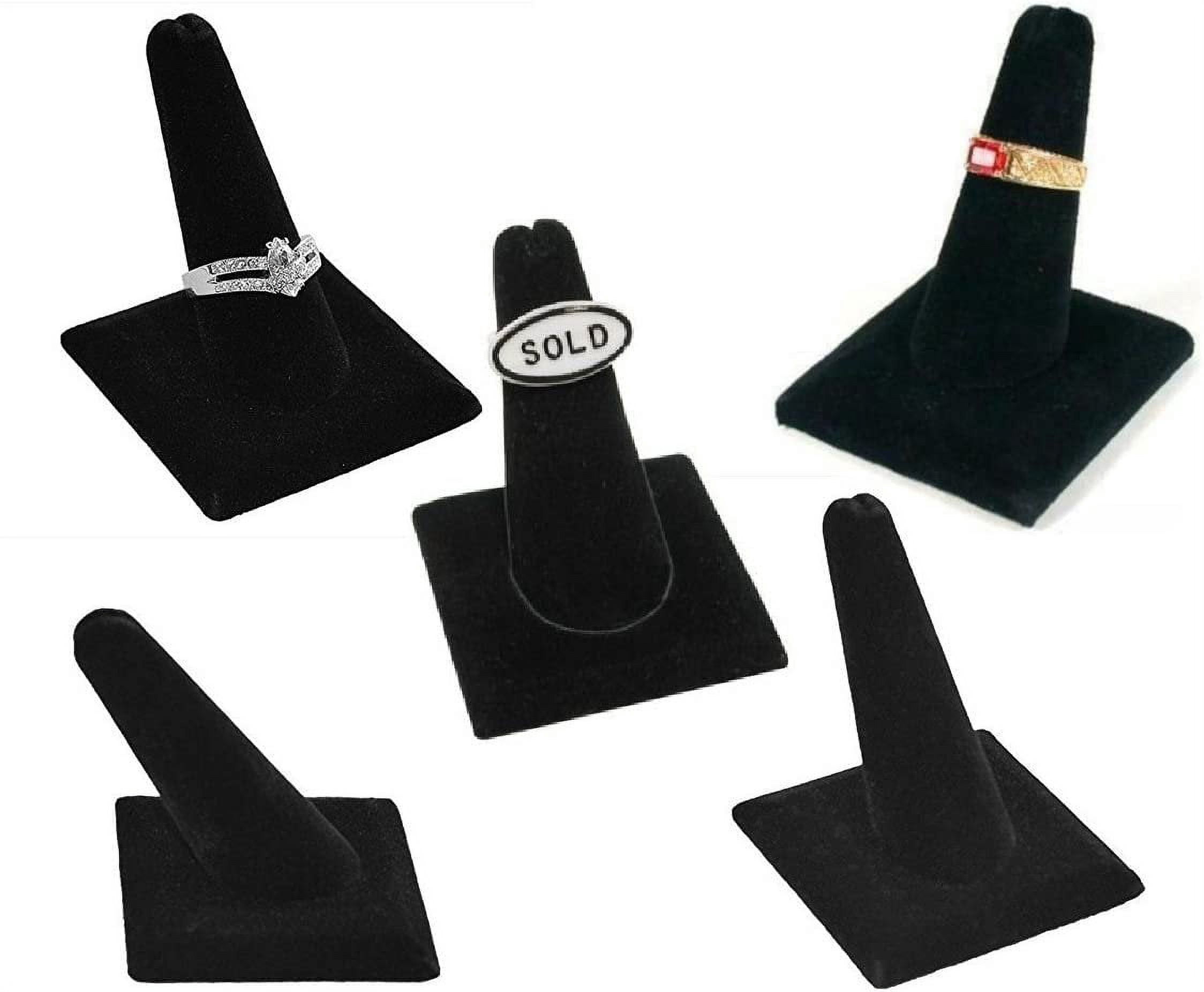 N'ice Packaging 5-Pack Black Velvet, Single Finger (2"x2"x2.25"H ...