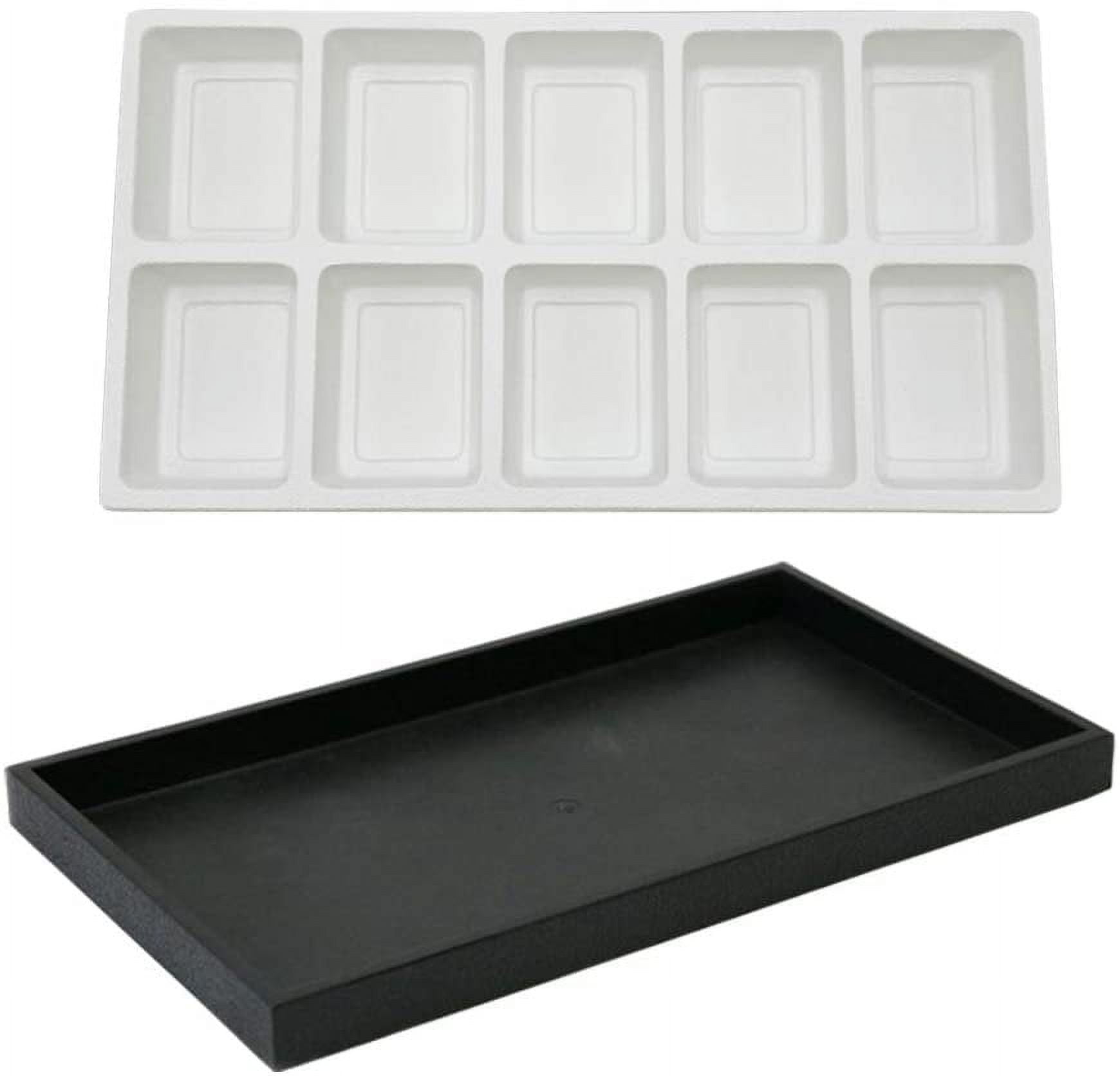N'icePackaging 1 Qty - Black Plastic Storage Display Tray w/ 10 ...
