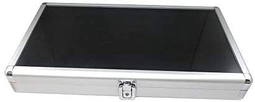 N'icePackaging 1 Qty Deluxe Locking Silver Metal Jewelry Display Case w ...
