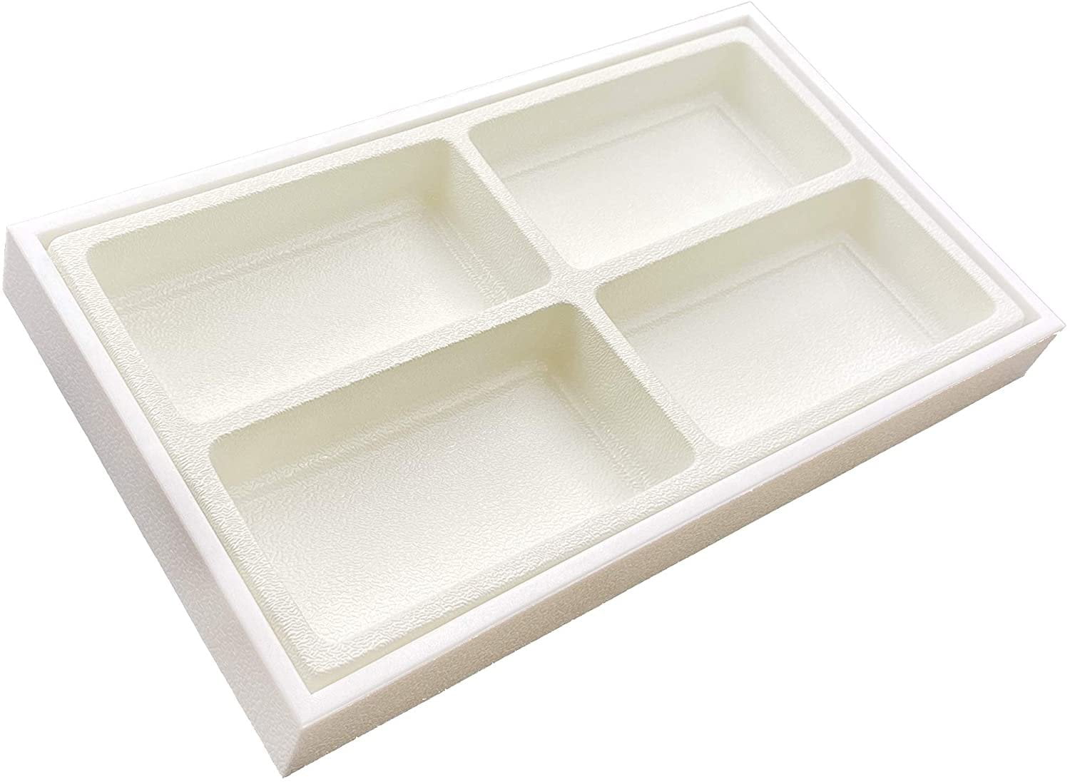 N'icePackaging 1 Qty - White Plastic Storage Display Tray w/ 4 ...