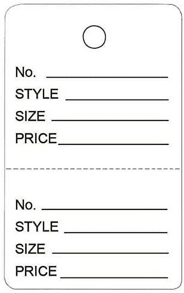 N'icePackaging - 100 Qty Unstrung Colored Price Tags w/Perforated Stub ...