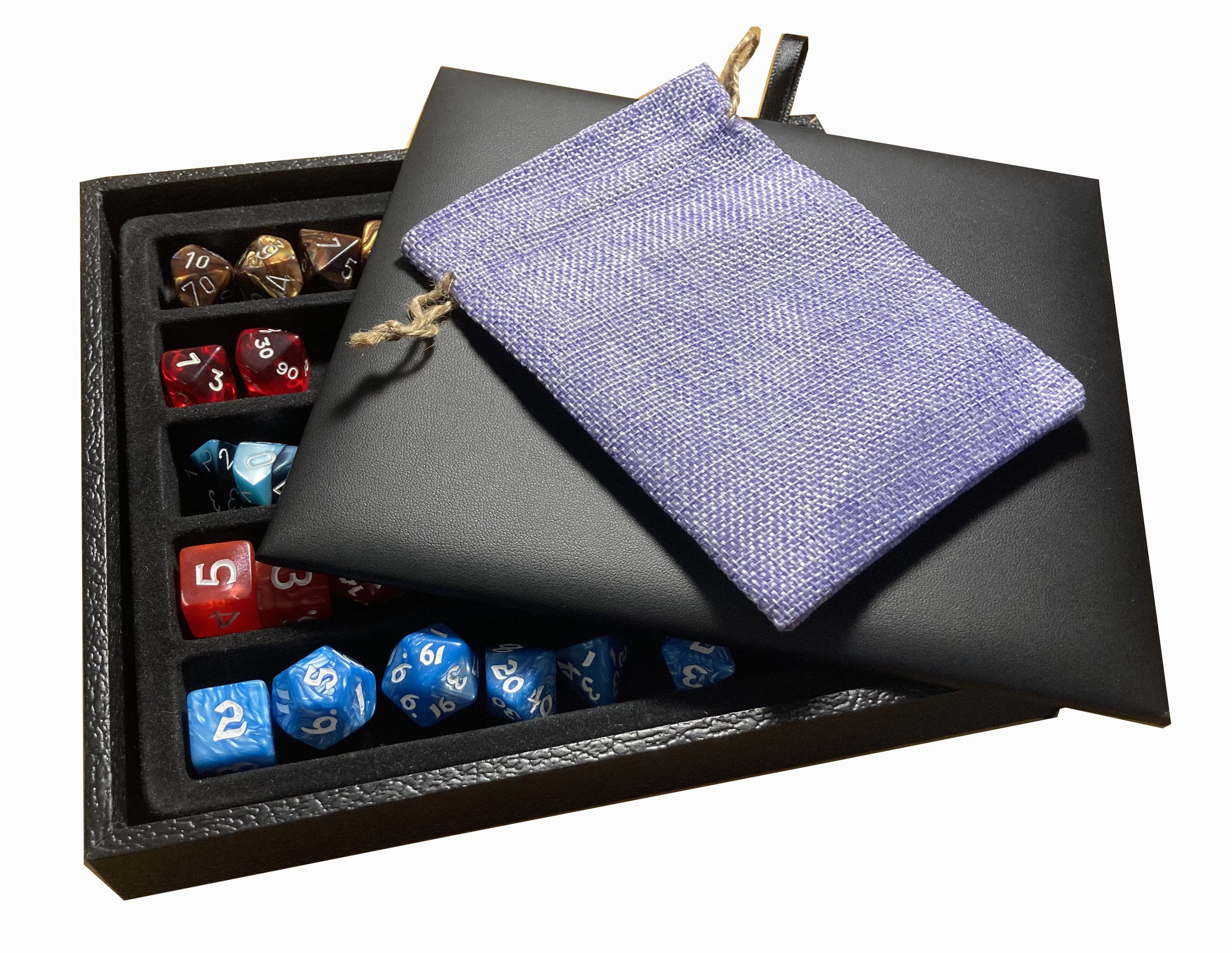 N'icePackaging - Black Leatherette Deluxe Dice Tray with Padded Insert ...