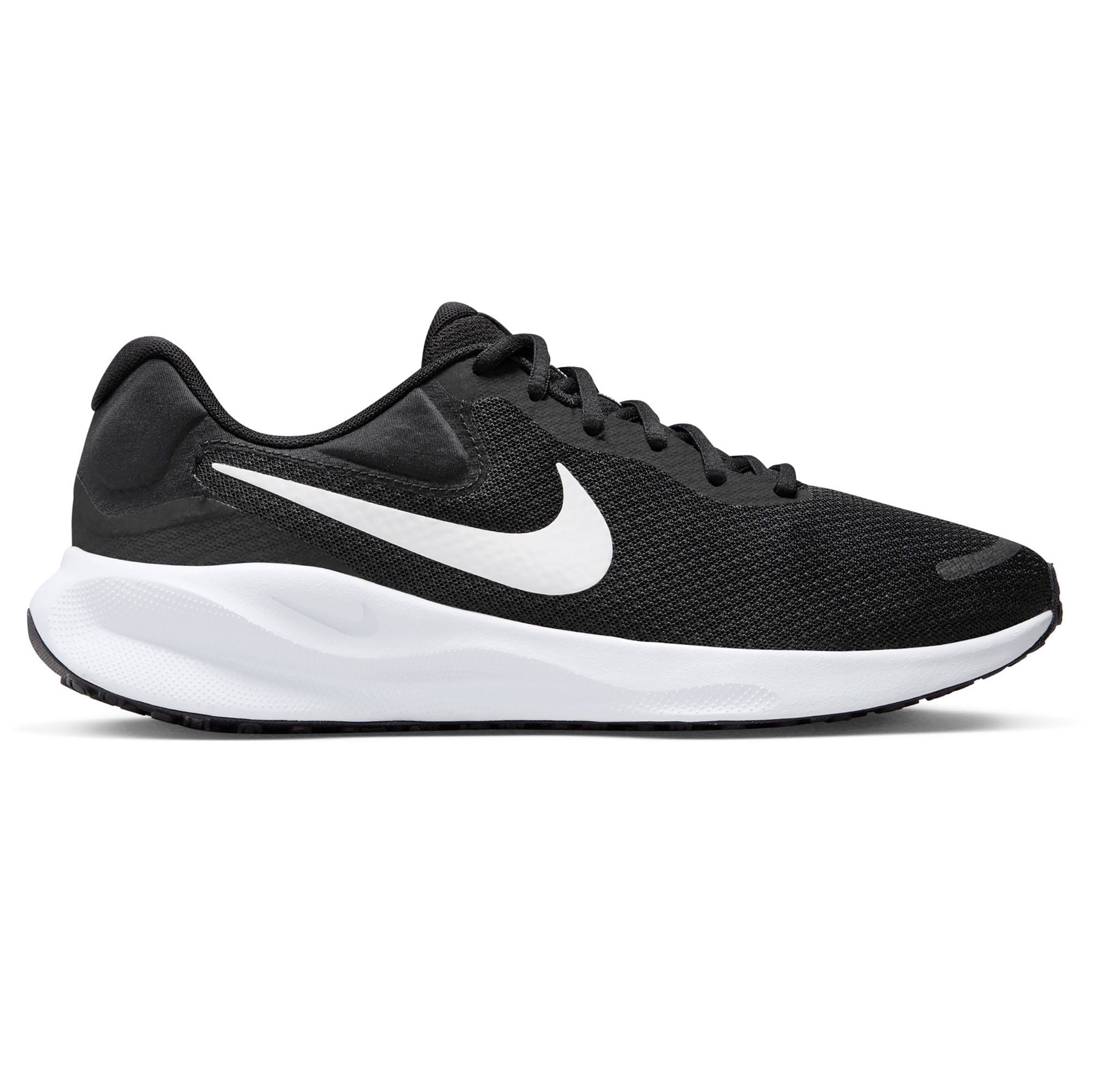 N ike Men's Revolution 7 Road Running Shoes, Color: Black / White, Shoe ...
