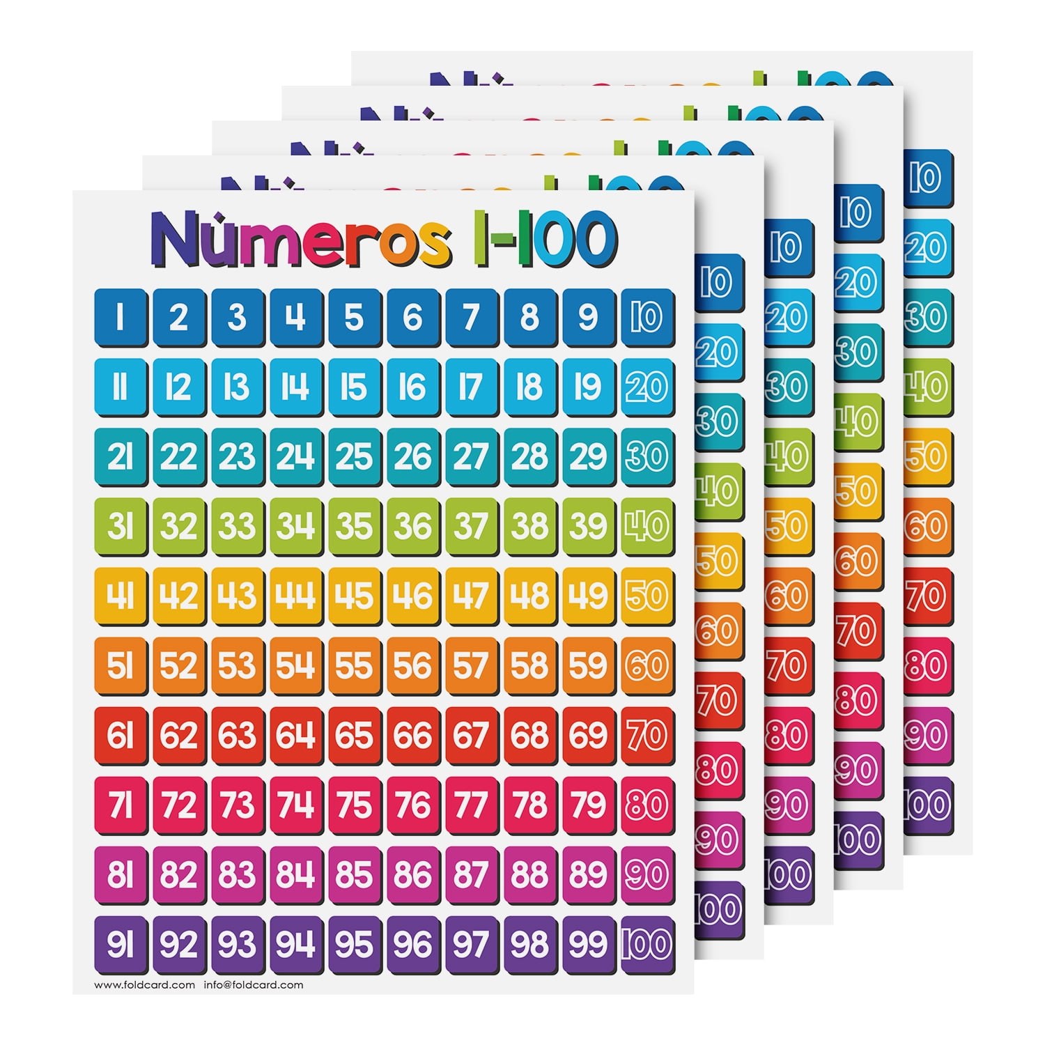 Números 1-100 Spanish Chart for Preschool to Gradeschool Kids – Numbers ...