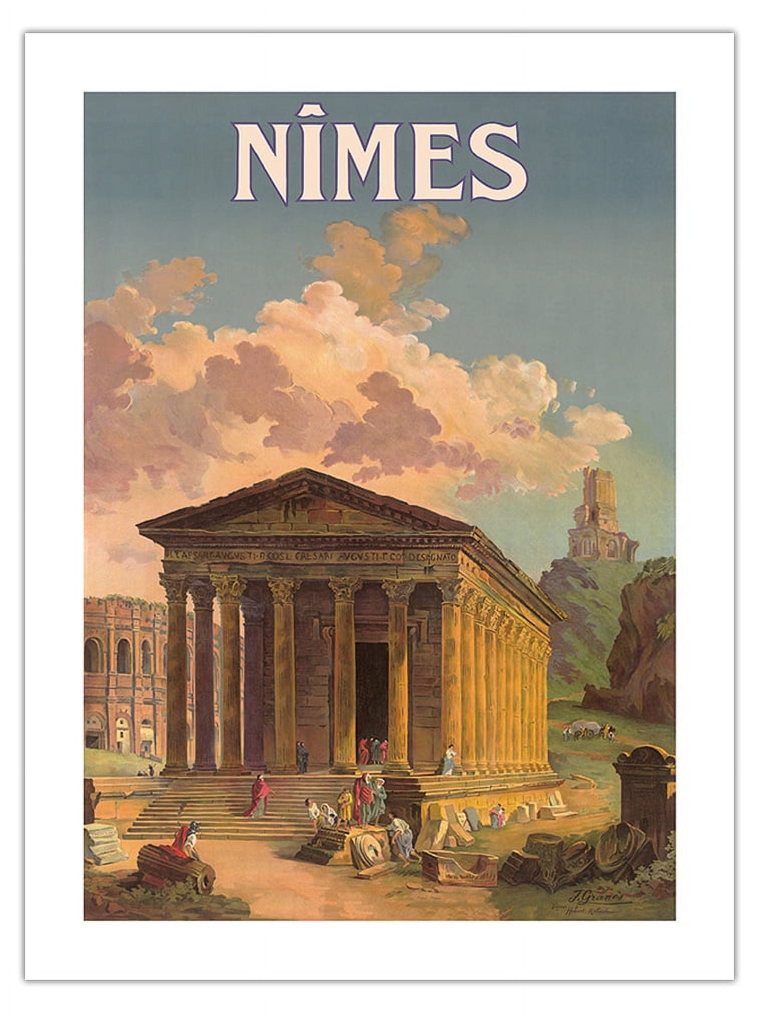 Nîmes France - Maison Carrée Roman Temple - PLM - Vintage Railroad ...