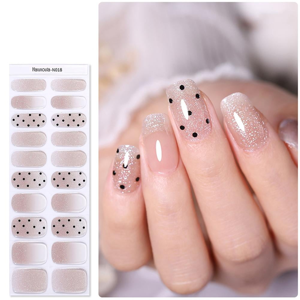 N01820 Semi-Cured Nail Gel Stickers New Half-Baked Nail Stickers Harden ...