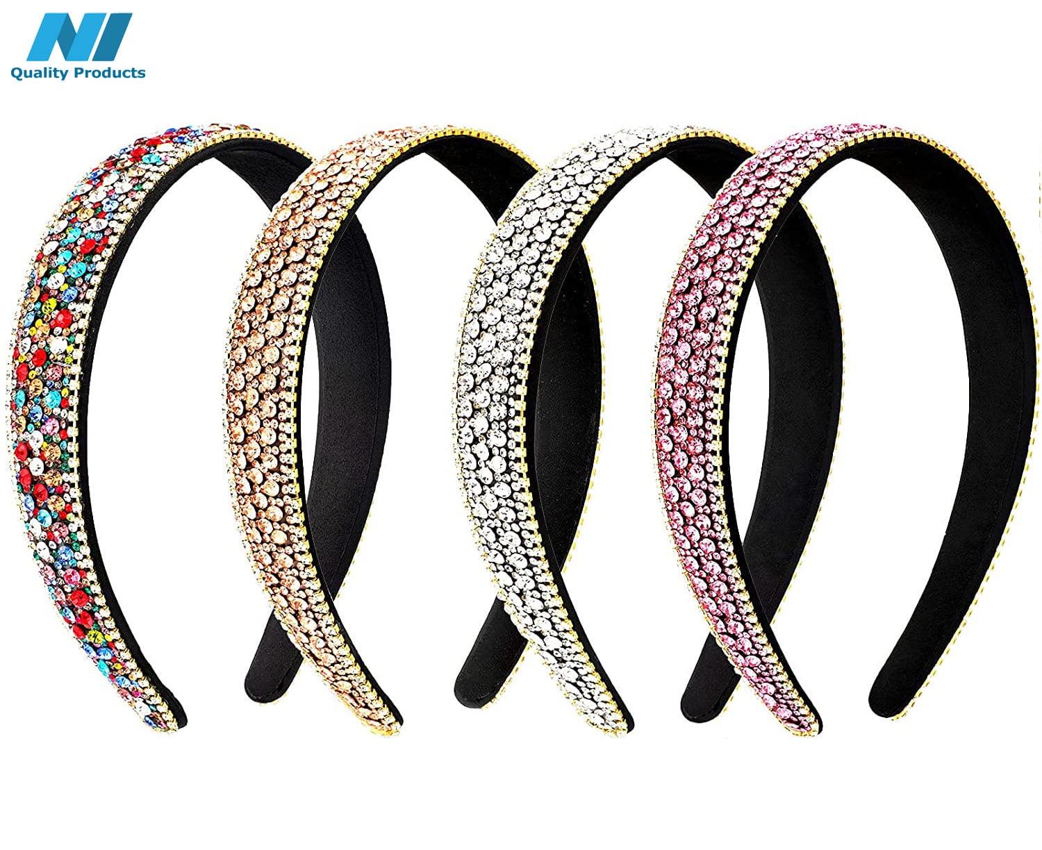 N1 Rhinestone Diamond Headband, Embellished Beaded, Jeweled Bling ...