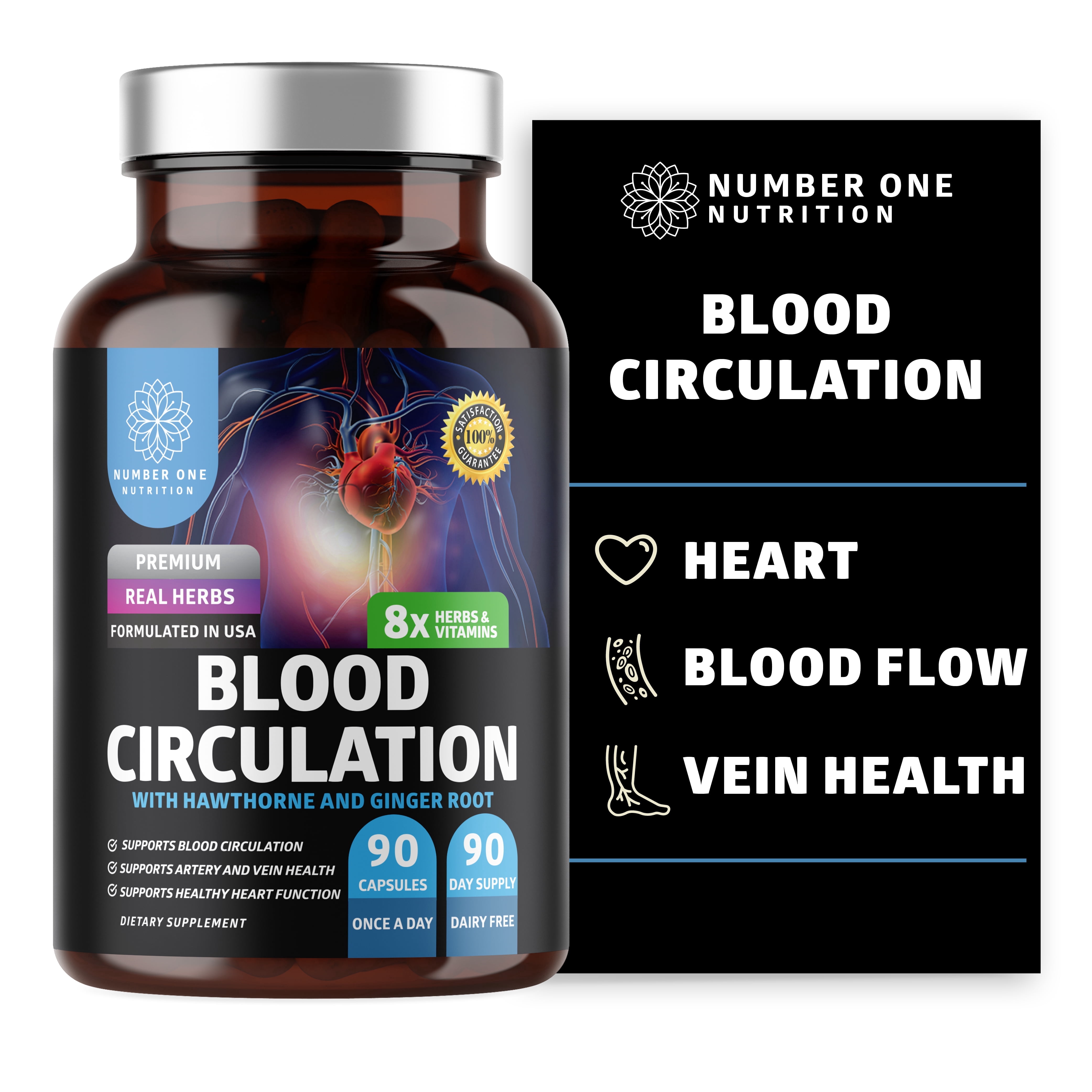 Number One Nutrition Blood Circulation Pills, Hawthorn Extract, Ginger ...