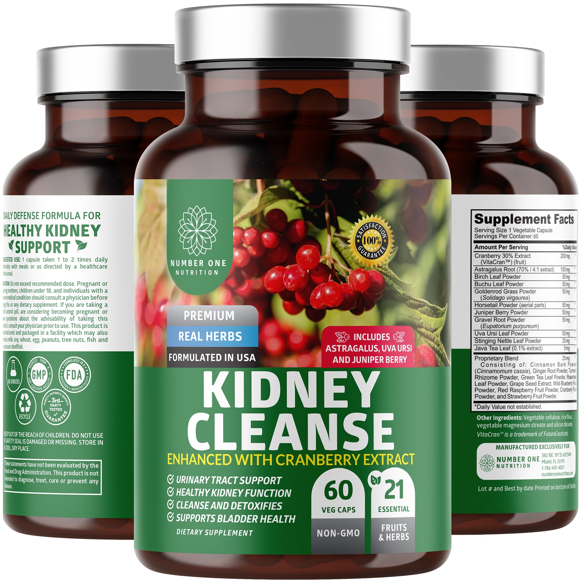 N1N Premium Kidney Cleanse for Urinary Tract & Bladder Control, 60 Veg ...