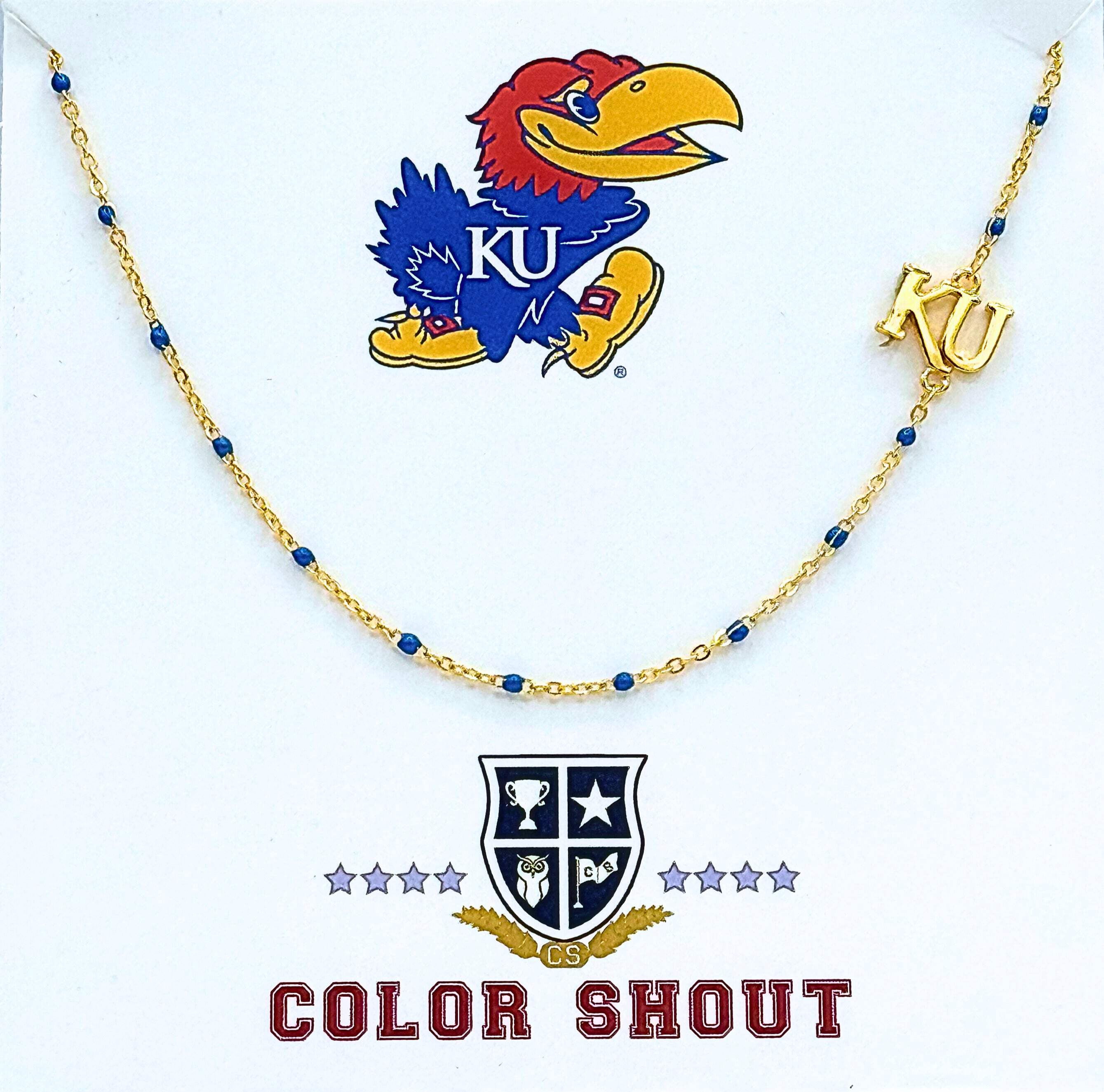 The College Logo Necklace: Side Set Logo on Enamel Bead Necklace ...
