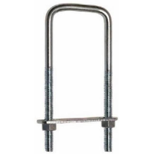 N245-027 0.38 x 3.63 x 7 in. Zinc Square U Bolt, Pack Of 5 - Walmart.com