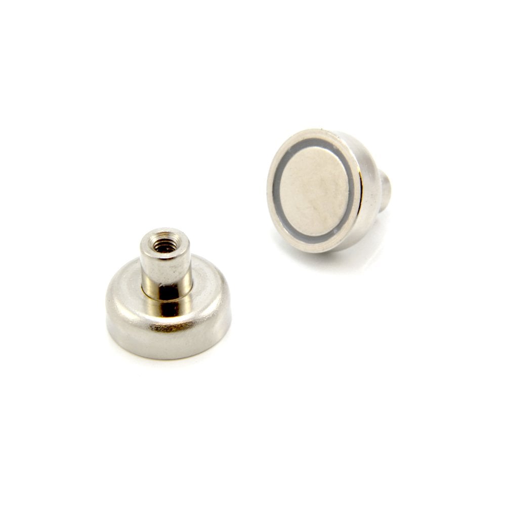 N42 Neodymium Pot Magnet with M4 Thread - 20mm dia x 15mm tall - 40 ...