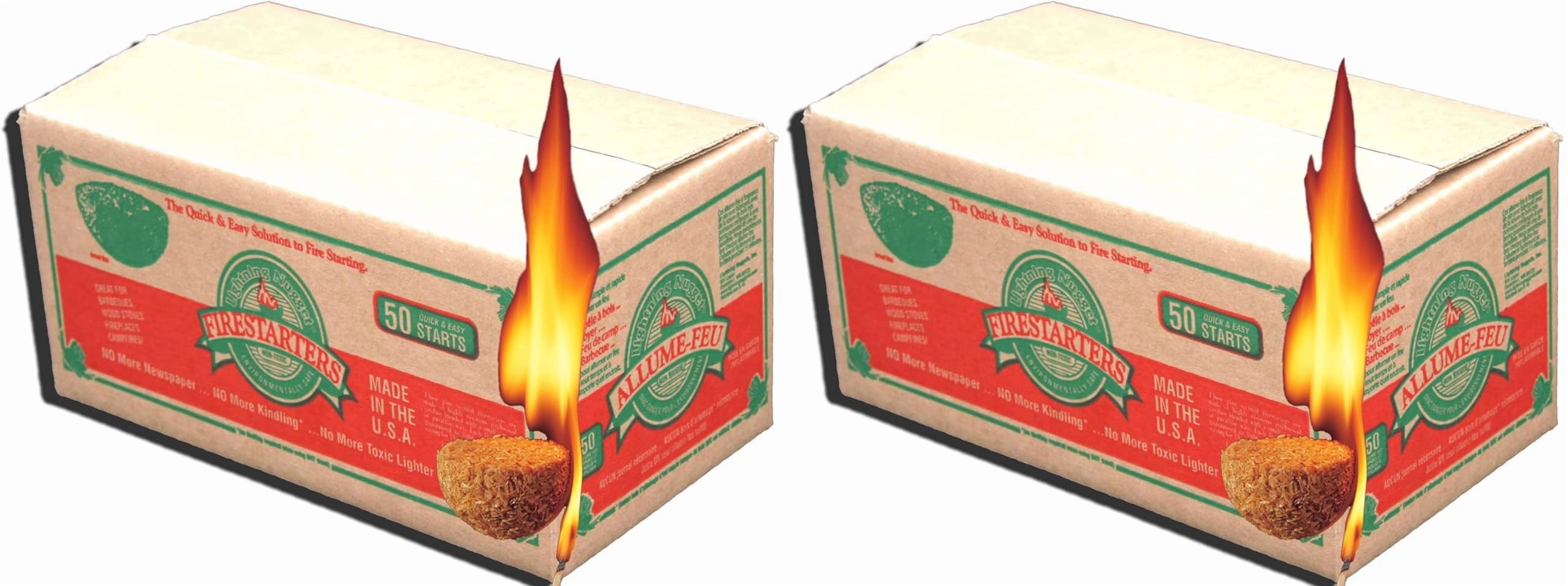 N50VBOX Fire Nuggets Starter Kit, 50 per Box Pack of 2, Non-Toxic Long ...