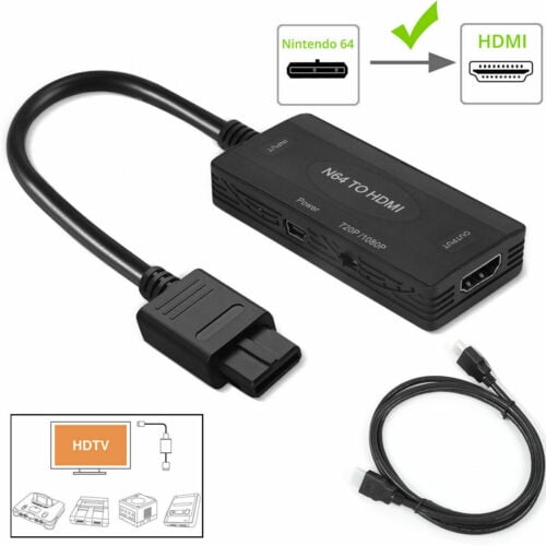 N64 To HDMI Converter Adapter HD Cable For Nintendo Gamecube NES SNES ...