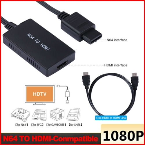 N64 To HDMI Converter Adapter HD Link Cable for Nintendo Gamecube Super ...