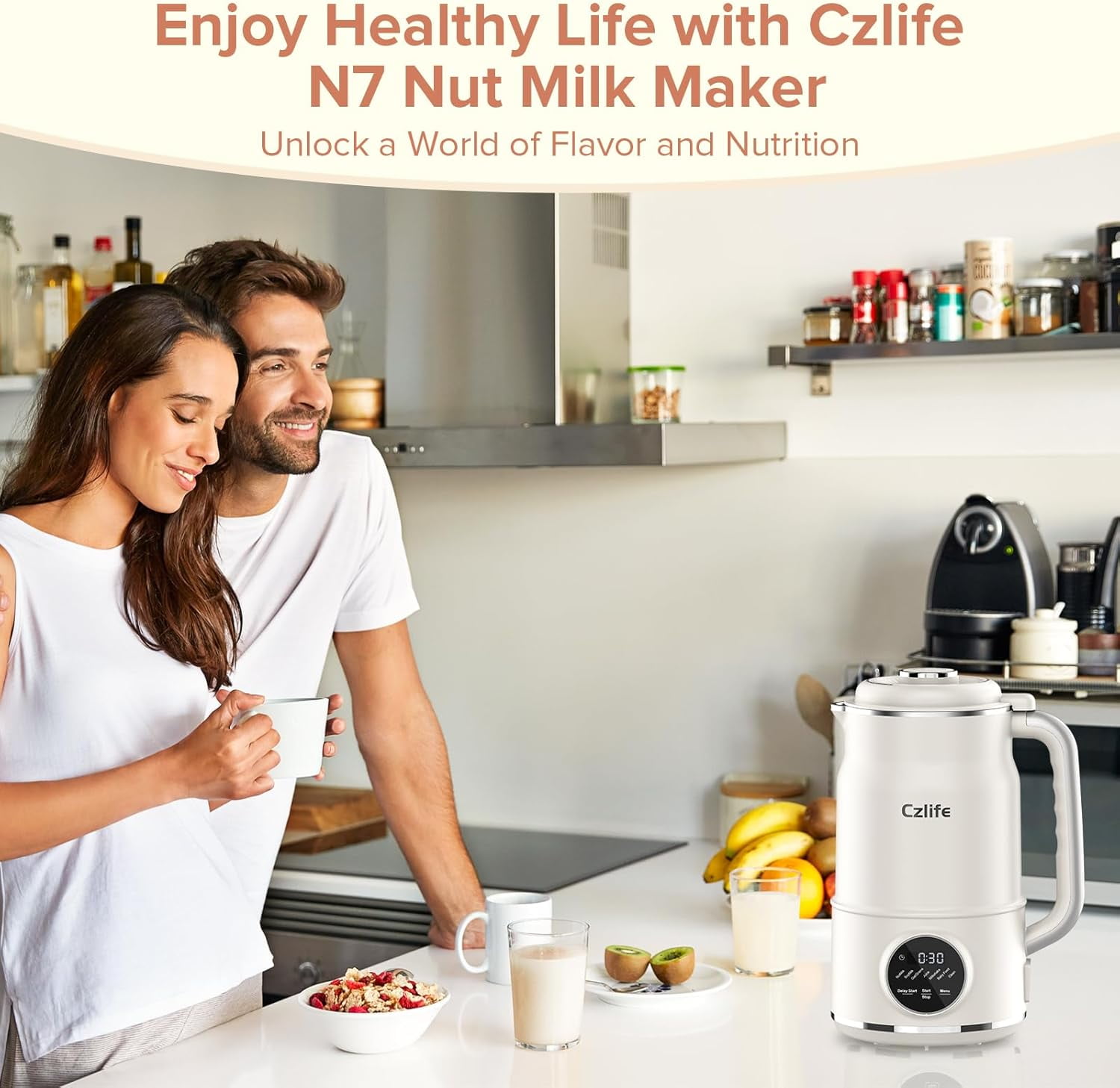 N7 Nut Milk Maker, 50oz (1.5L) Automatic Soy Milk Maker Machine for ...