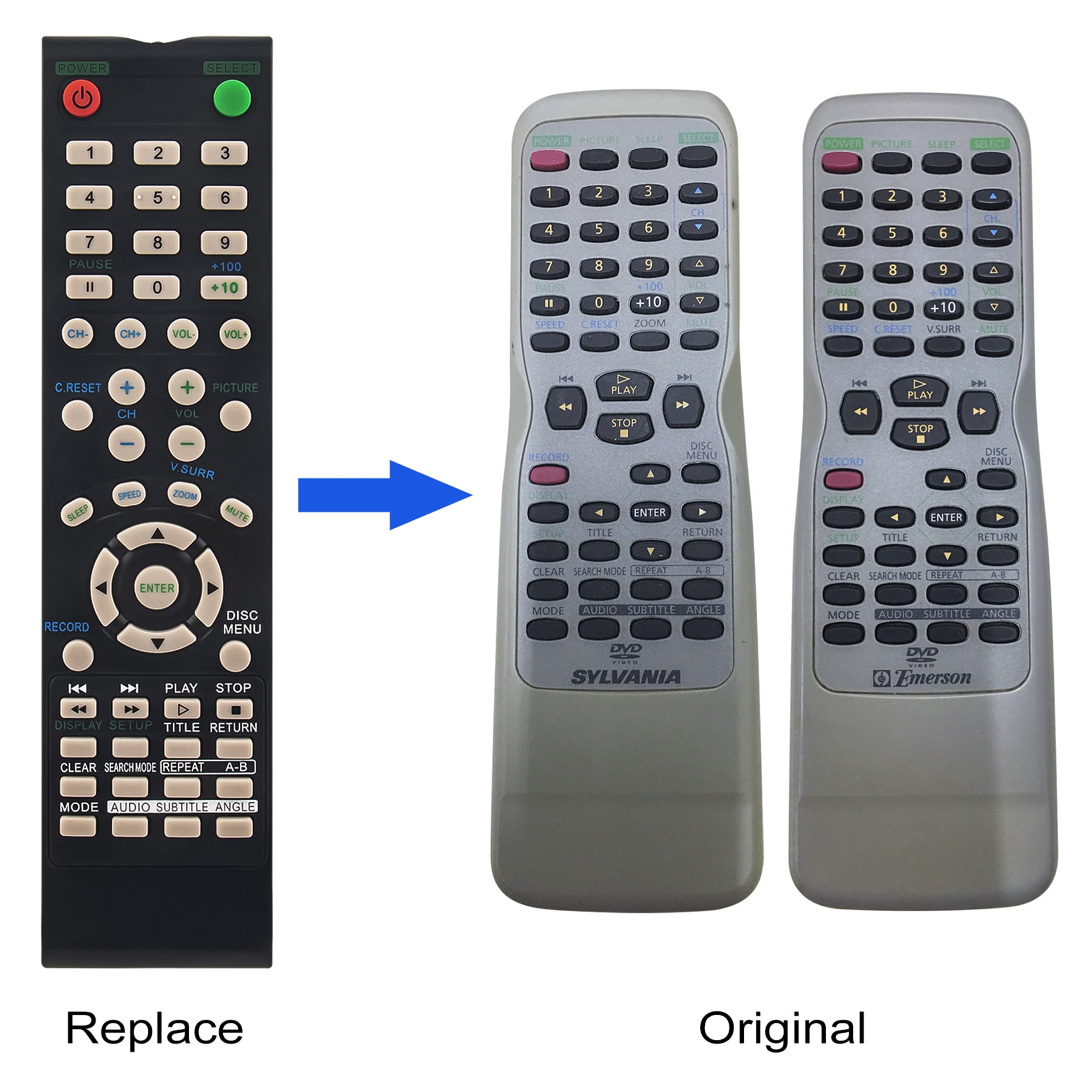 N9278UD Replacement Remote Control, Fit for Magnavox Emerson Funai ...