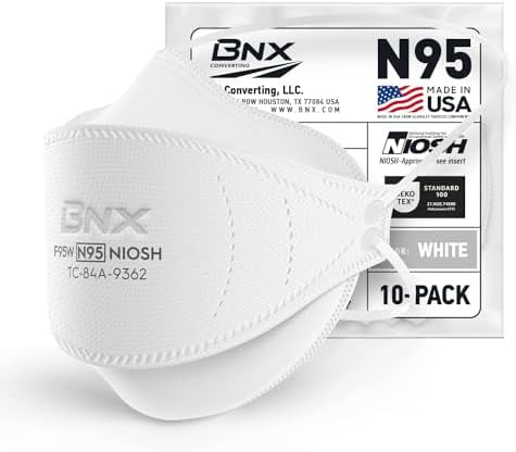 N95 Mask NIOSH Certified MADE IN USA Particulate Respirator Protective ...