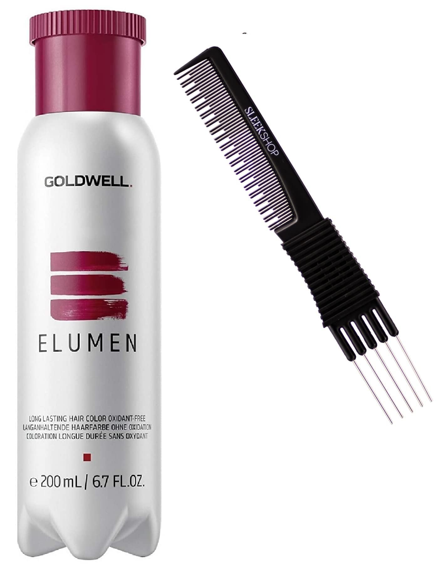 Goldwell ELUMEN NA @ 8 Hair Color, Oxidant-Free, Dye, Pack of 3 w/ Comb ...