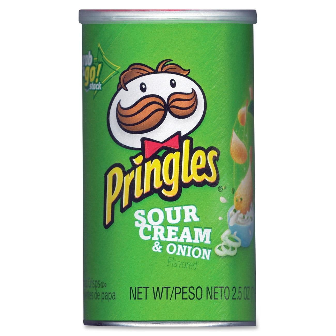 NA Co. 84560 Pringles Potato Crisps, 2.5oz, 12/CT, sour cream & onion ...