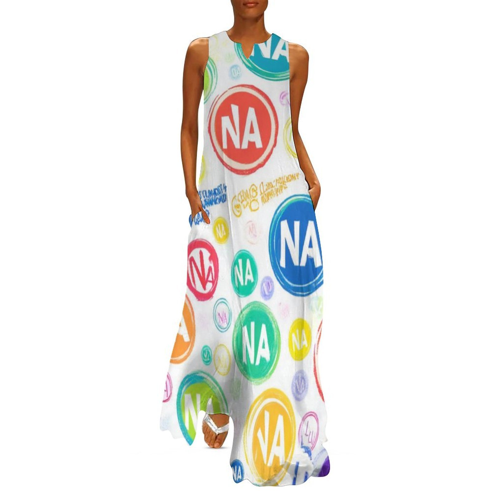 NA Narcotics Anonymous Colorful Symbols And Logo Gifts Long Dress dress ...