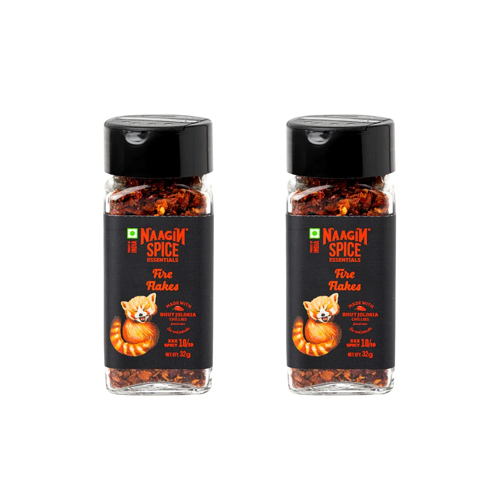 NAAGIN Spice Essentials CI30 Fire Flakes (Pack of 2.256oz) | Slow-Roasted Homegrown Ghost Pepper ...